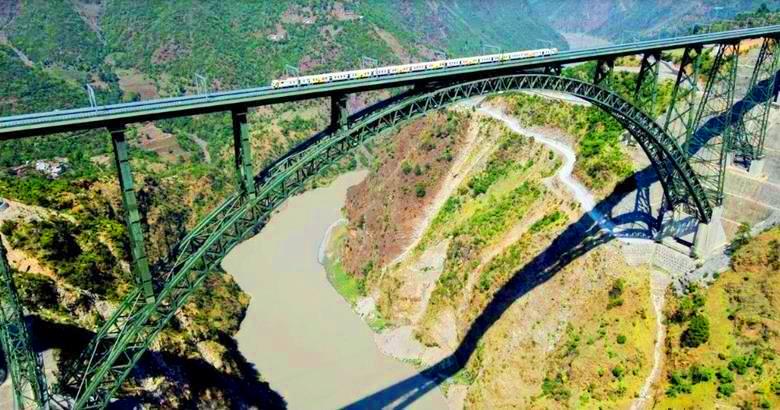 Chenab Bridge tested with Train Set October 2024